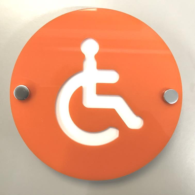 Disabled Toilet Sign - Floating - Round – Servewell
